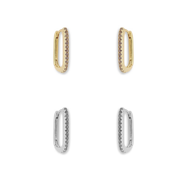 KIKICHIC | NYC | 14k Gold Filled CZ Diamond Pave Mini Rectangle Hoops ...