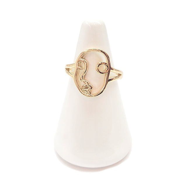 KIKICHIC | Picasso Ring | Abstract Face Ring 18k Gold | Silver Hollow ...
